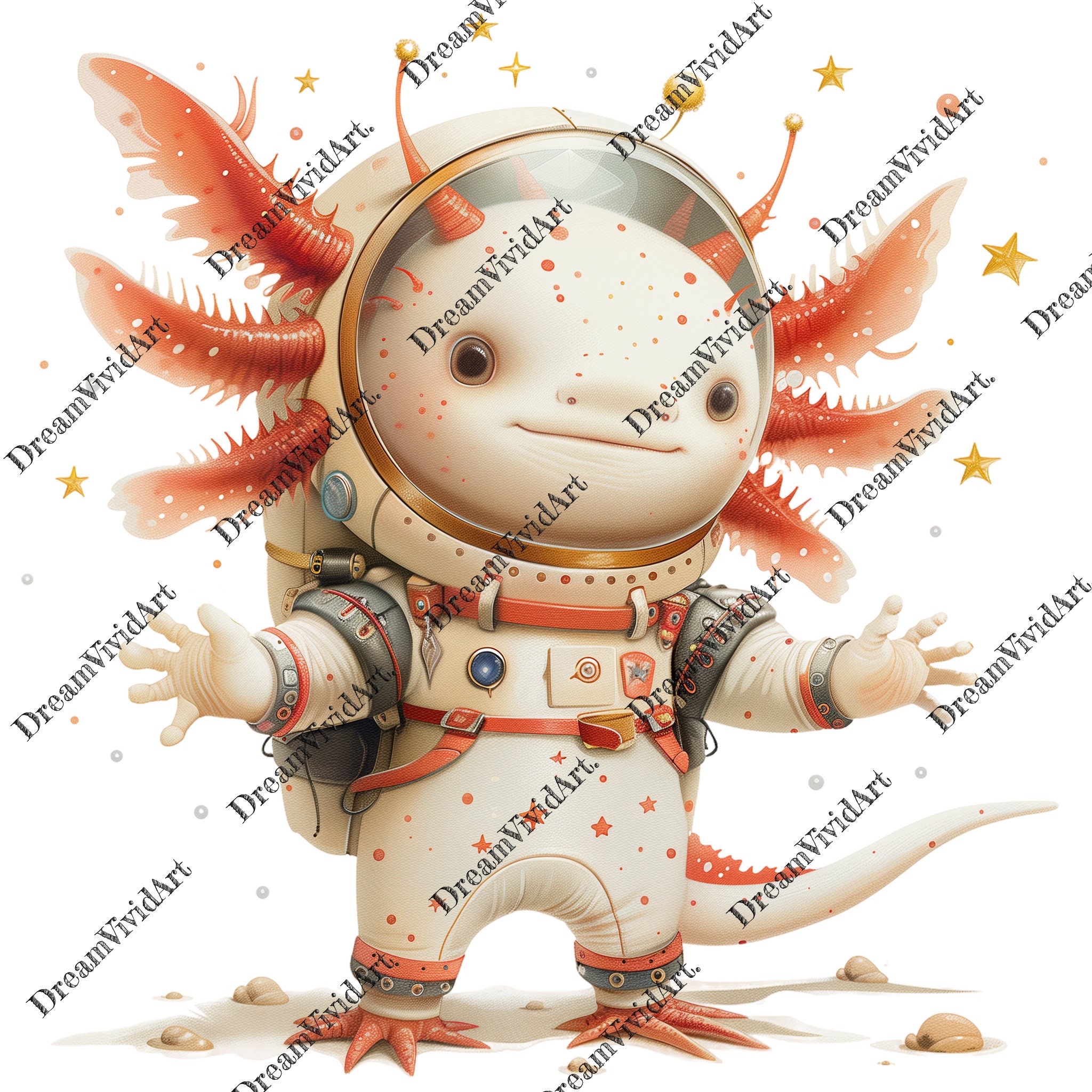 6 Axolotl Clipart, Cute Axolotl PNG, Axolotl in Space Water Lilies ...