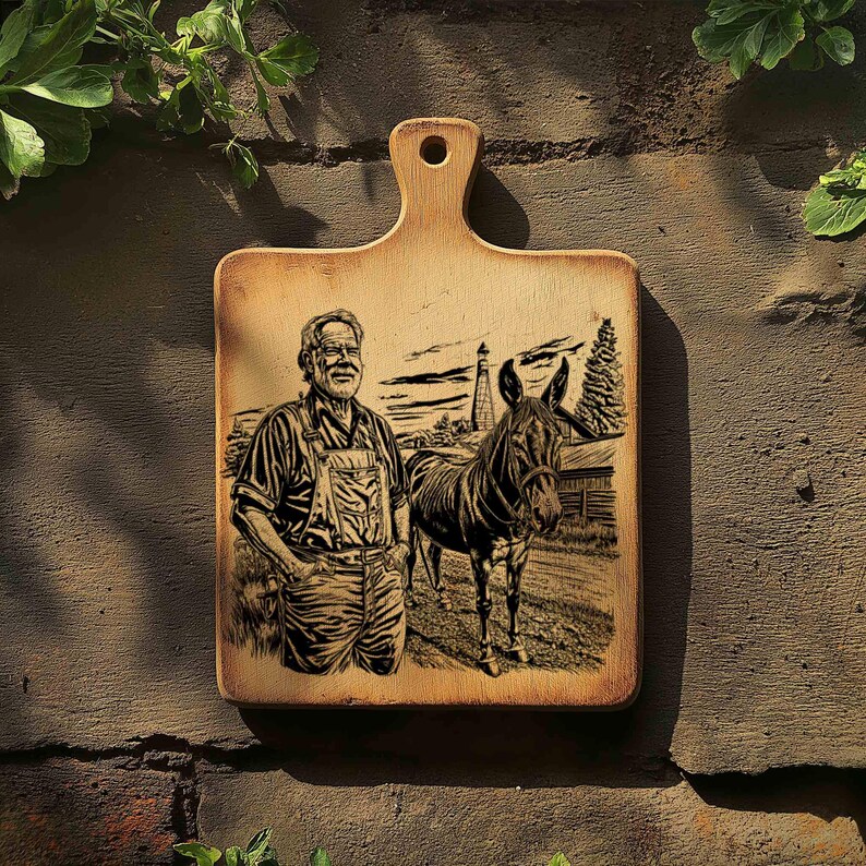 Bundle 4 Farmer and Mule, Vector for Design on Wood, T-shirts, Slate ...