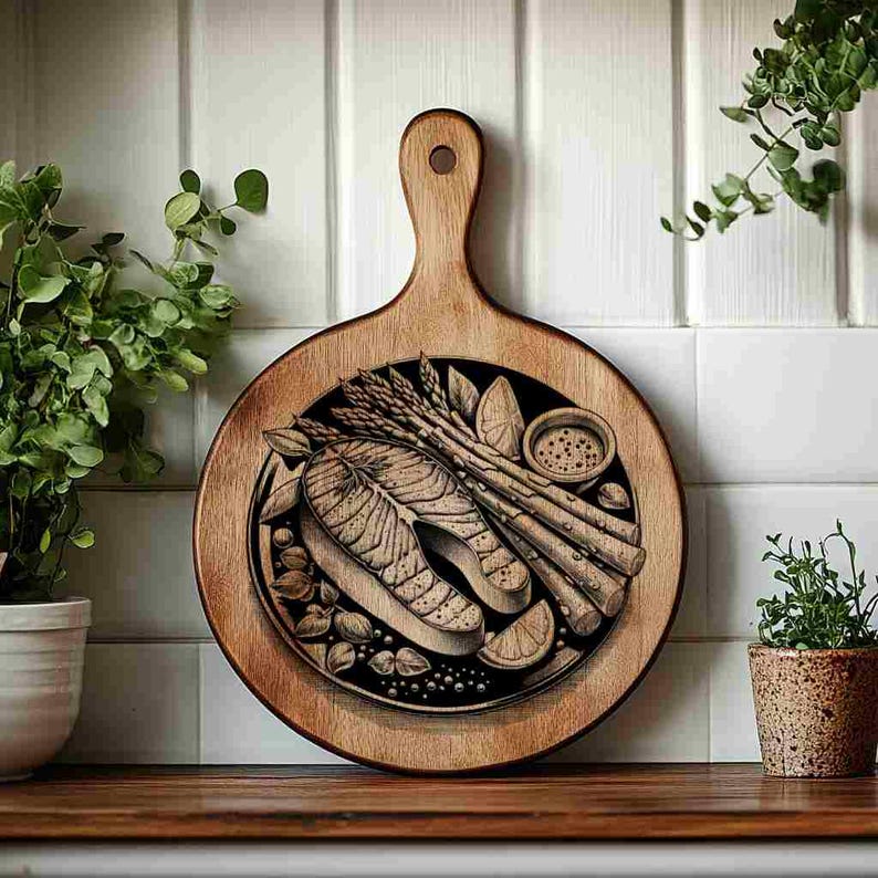 Bundle 4 Fish Plate, Vector for Design on Wood, T-shirts, Slate, Canvas ...