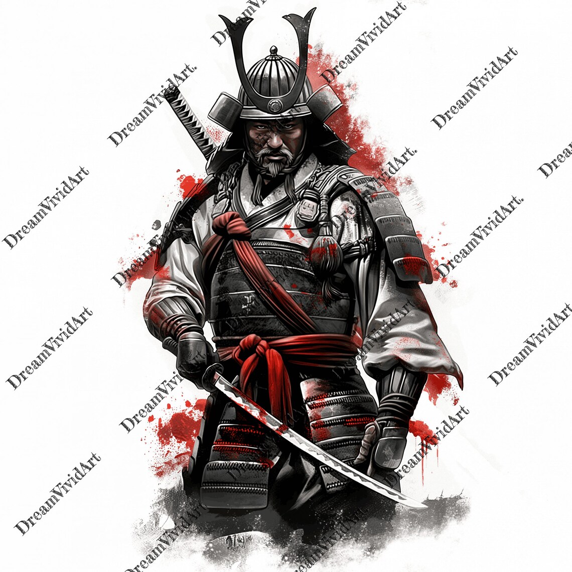 Samurai Tattoo Design, Digital Clipart, Samurai Clip Art, Tattoo ...