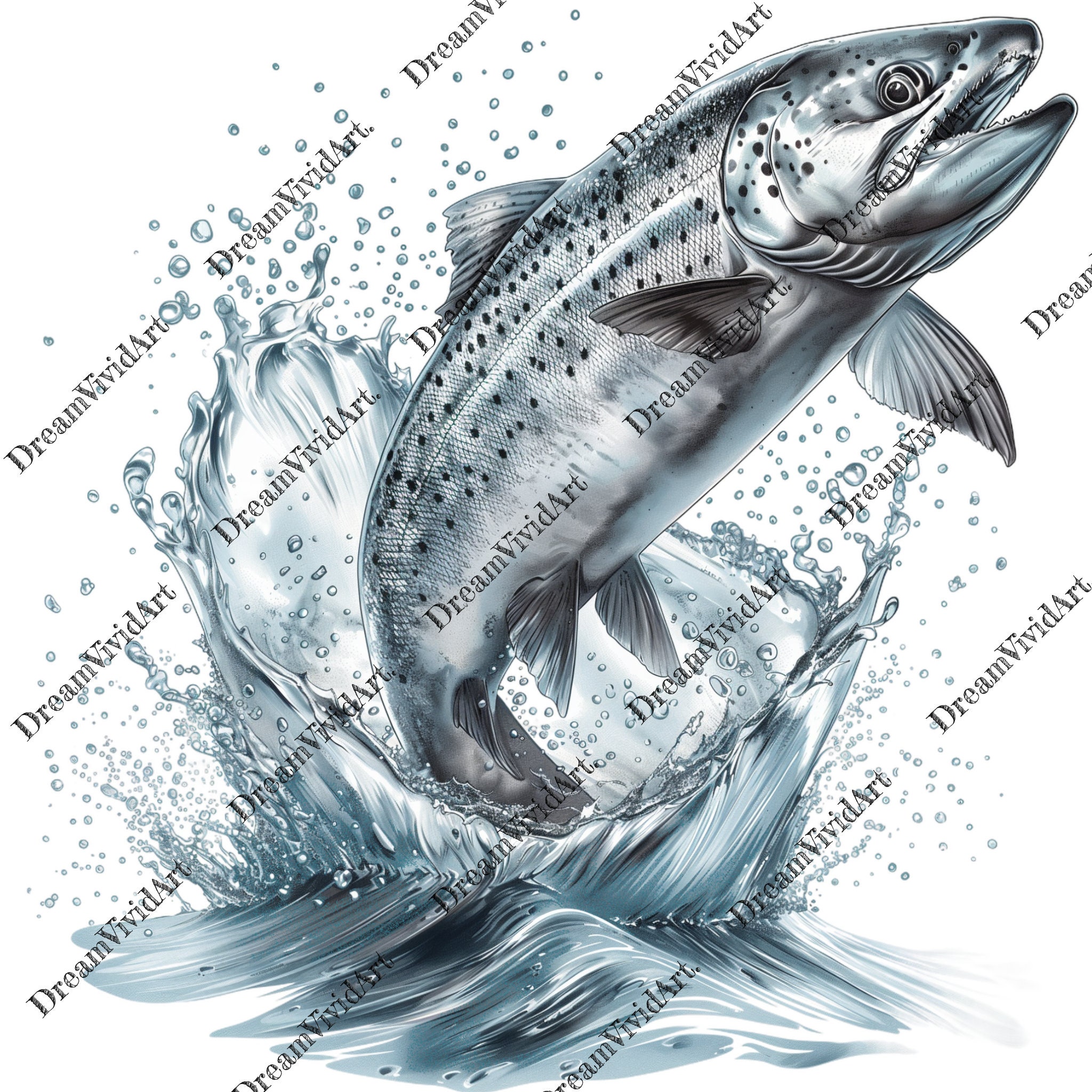 6 Trout Fish Clipart, Trout Fish Clipart PNG, Fishing, Digital Graphic ...