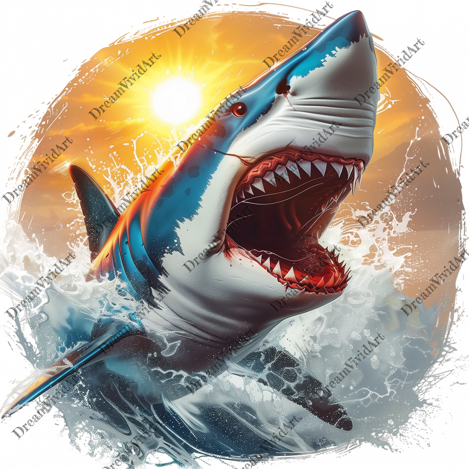 6 Shark Clipart, Shark PNG, Shark in Water, Sublimation Shark Printable ...