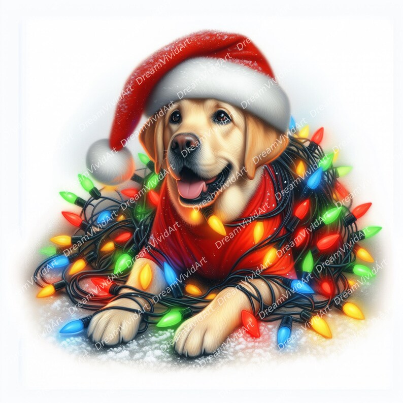 6 Christmas Labrador Dog, Hunting Dog Clipart PNG, Labrador Dog Clip ...