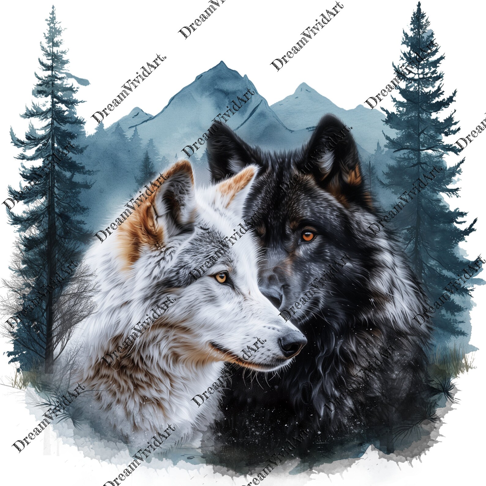 6 Wolves, Wolves Clipart PNG, Digital Graphic, Instant Download ...