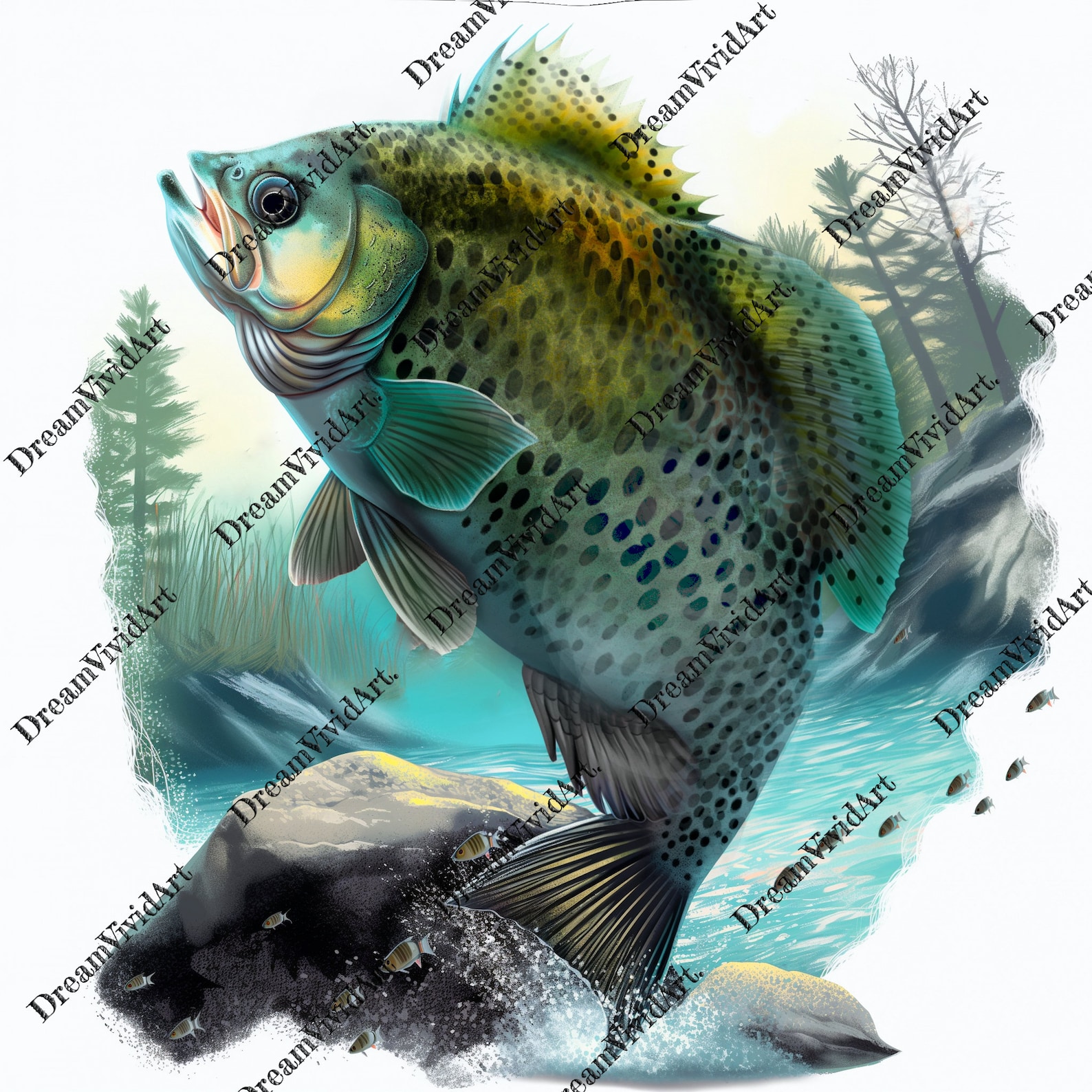 6 Crappie Fish Clipart Bundle: Digital PNG Graphics for Fishing ...