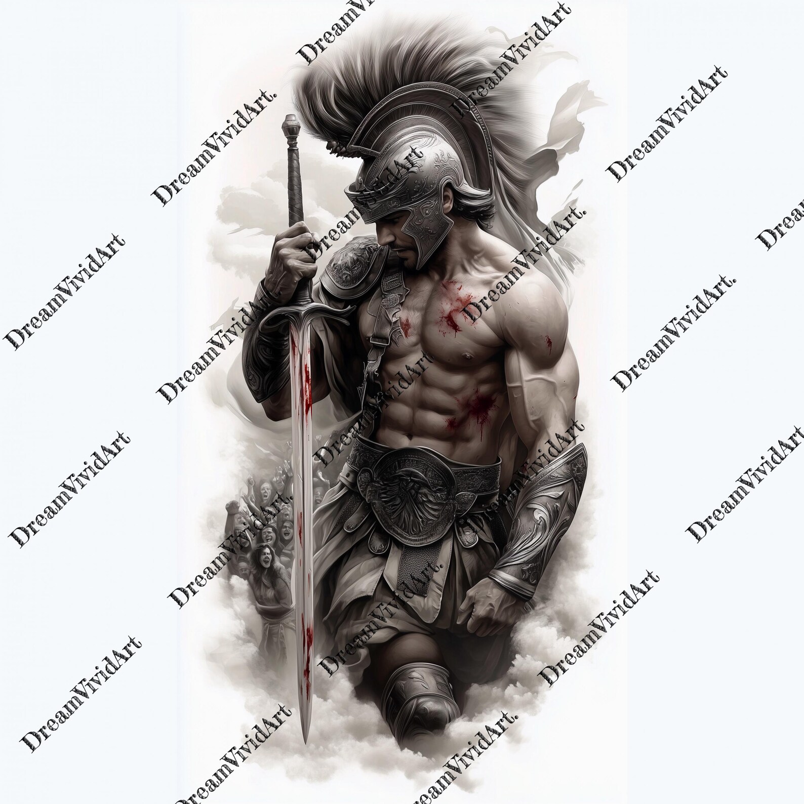 Gladiator Tattoo Design, Digital Clipart, Gladiator Clip Art, Tattoo ...