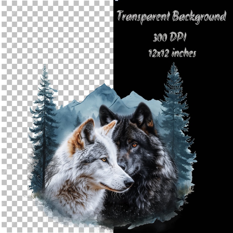 6 Wolves, Wolves Clipart PNG, Digital Graphic, Instant Download ...