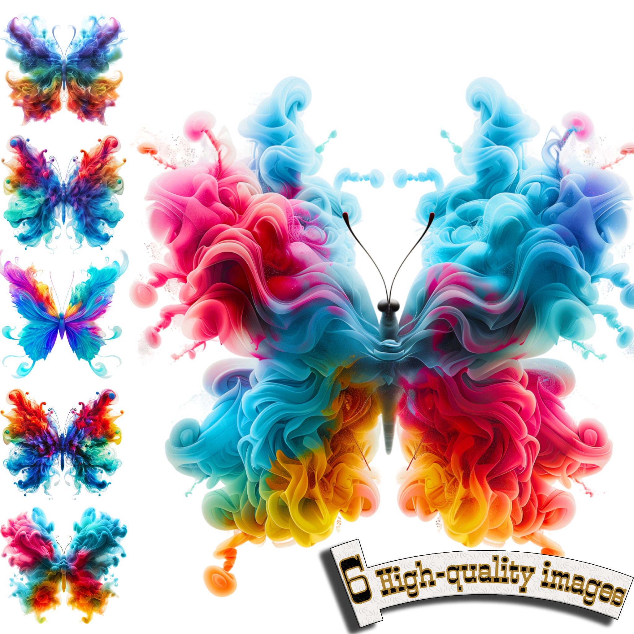 6 Smoke Butterfly Clipart, Smoke Butterfly PNG, Smoke Butterfly T-shirt ...