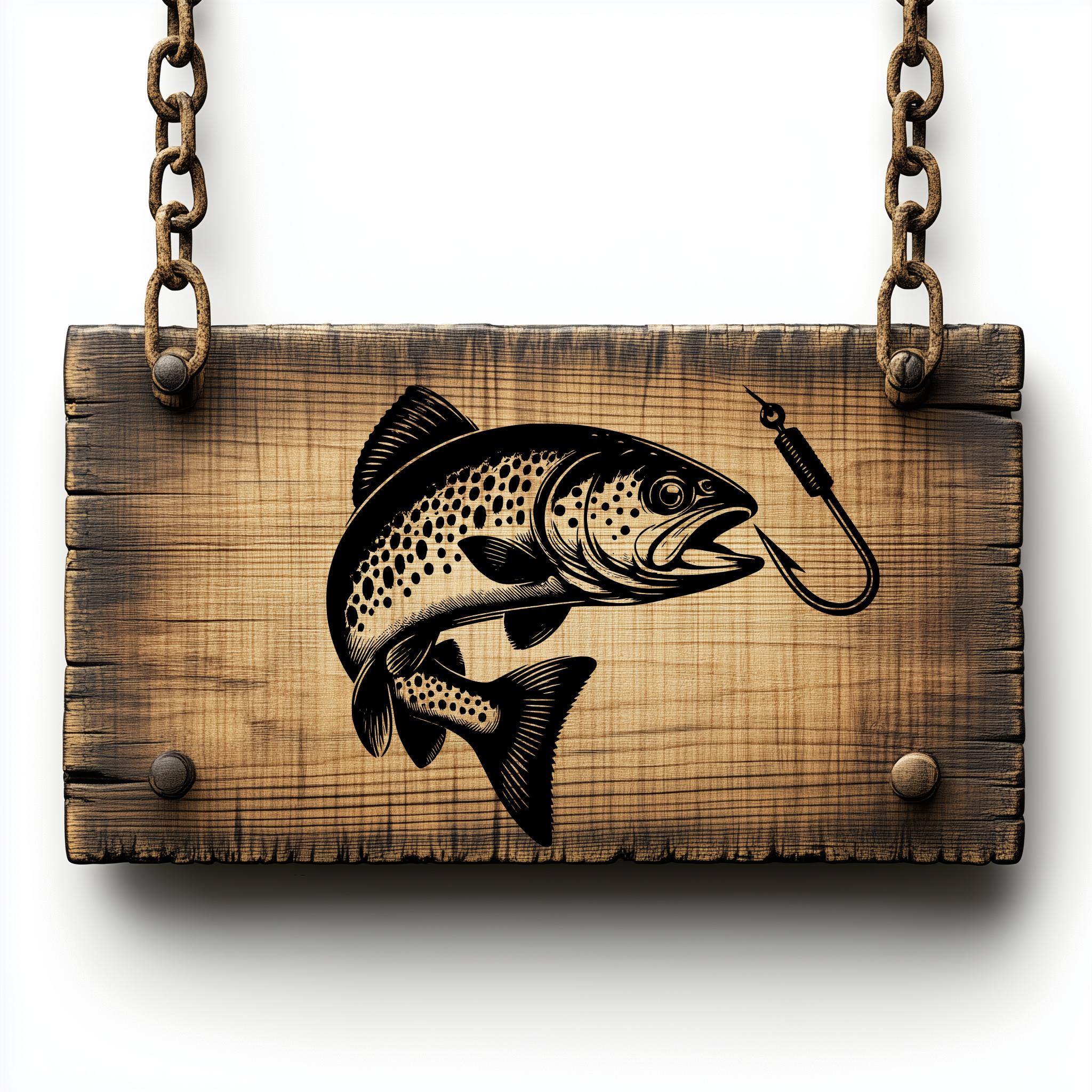 Bundle 4 Trout Vector for Design on Wood, T-shirts, Slate, Canvas, Mugs ...