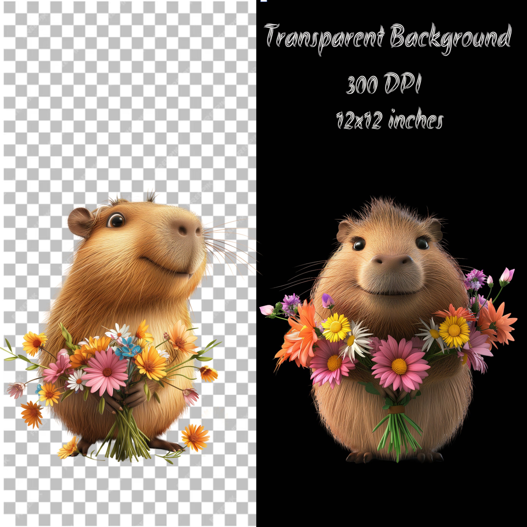 12 Happy Capybara Clipart, Cute Capybara PNG, Capybara Printable, Cute ...