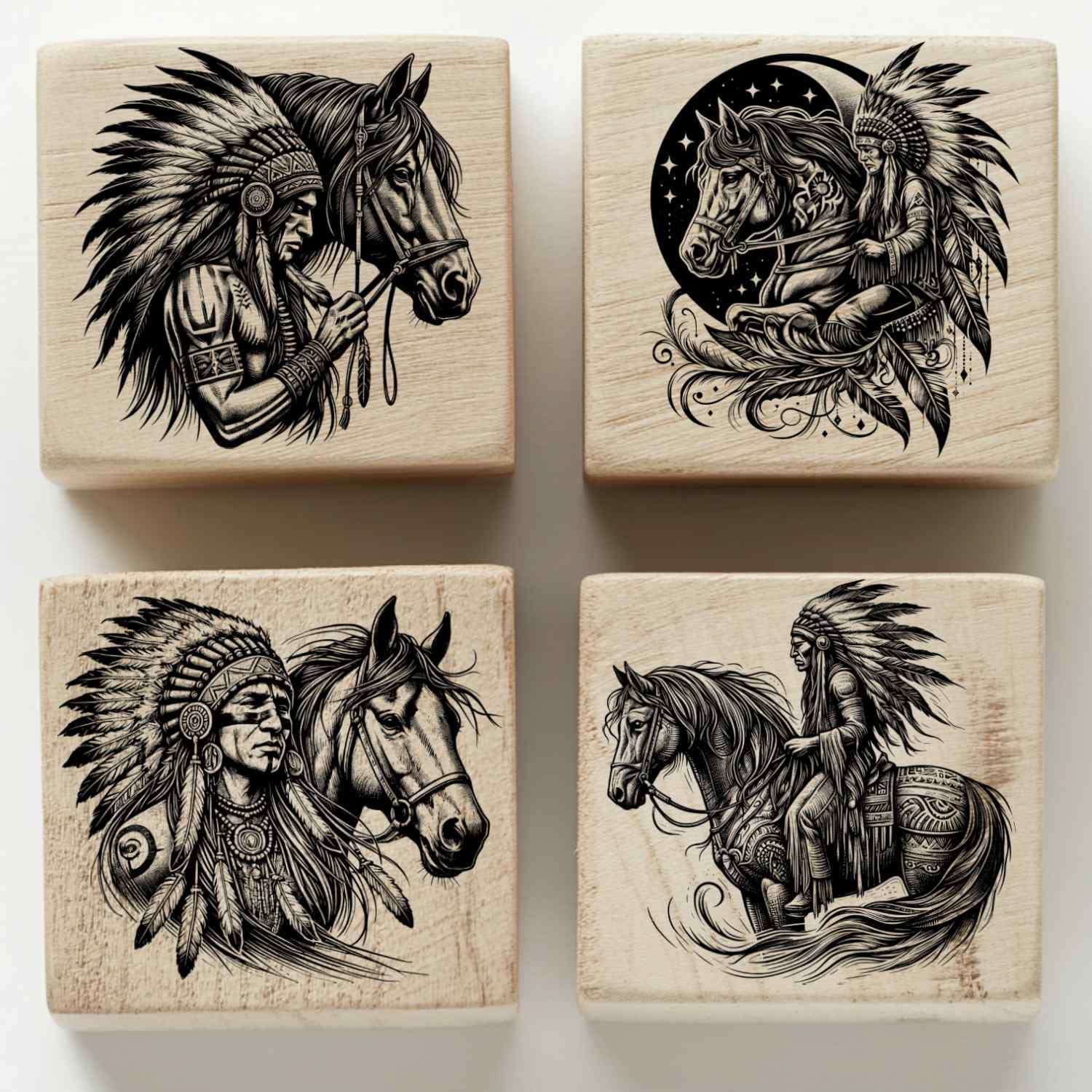 Bundle 4 Native American Vector for Design on Wood, T-shirts, Vinyl ...