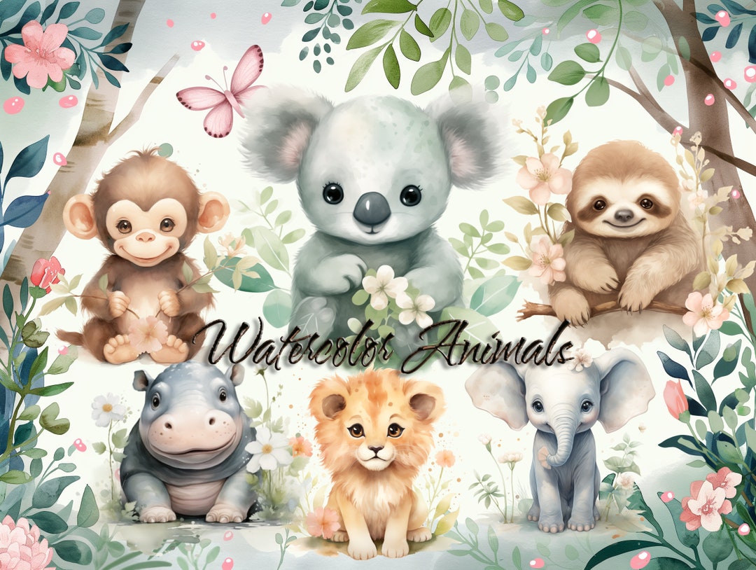 6 African Animals Clipart, Cute African Animals PNG, African Animals ...