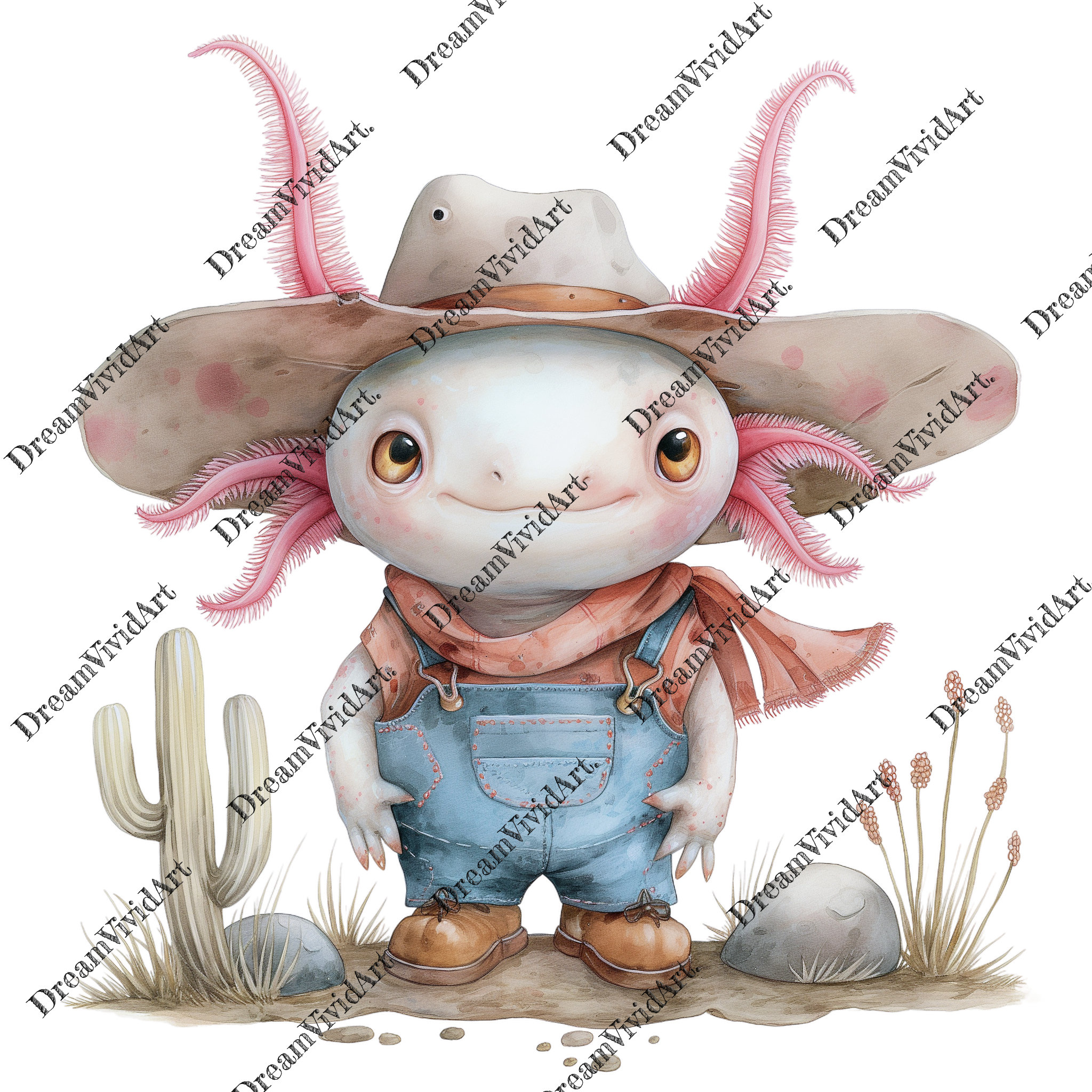 6 Axolotl Cowboy Clipart, Cute Axolotl PNG, Axolotl Cowboy Sublimation ...