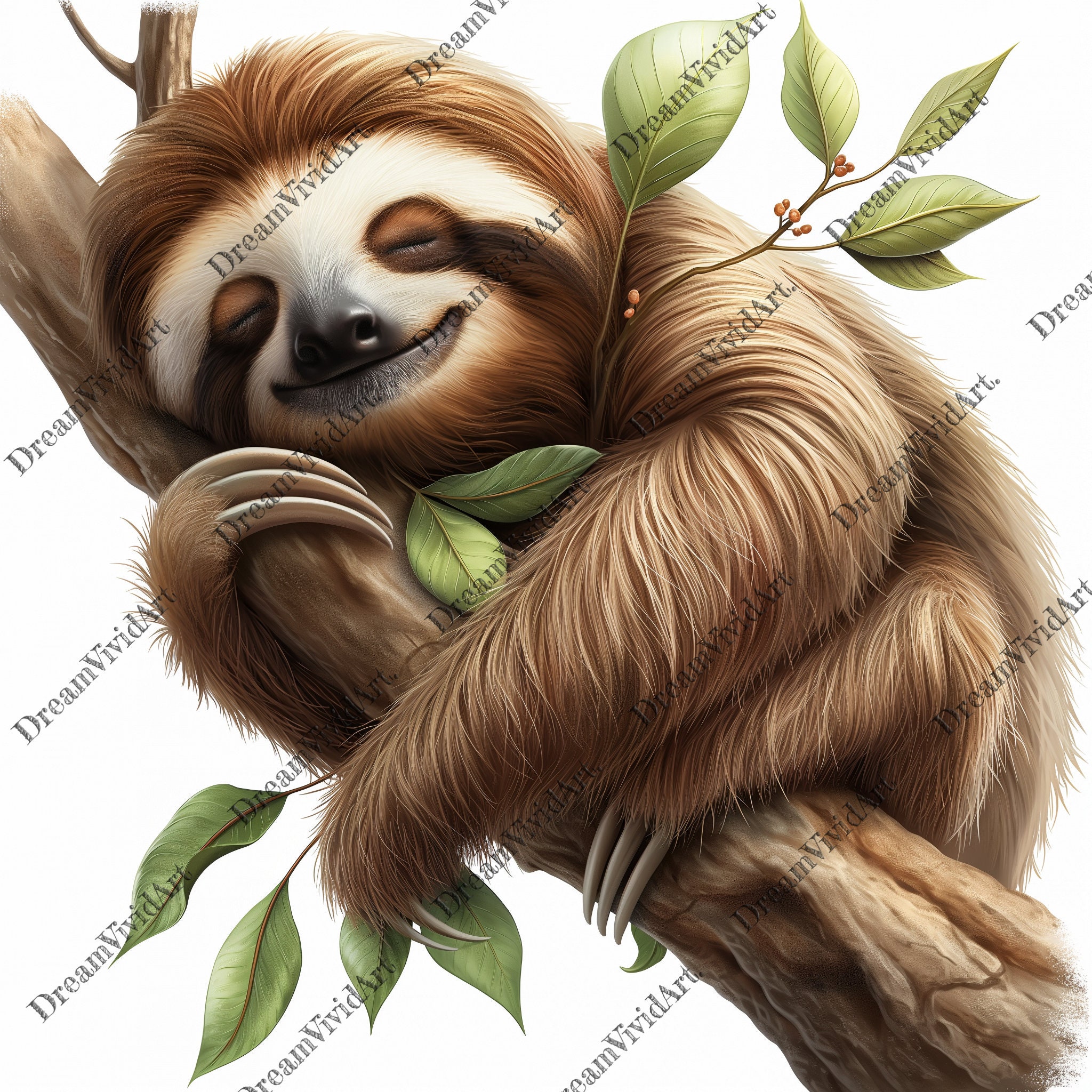 6 Сute Little Sloth, Sloth Clipart PNG, Digital Graphic, Instant ...