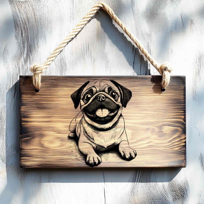 Bundle 4 Pug Dog Vector for Design on Wood, T-shirts, Slate, Canvas ...