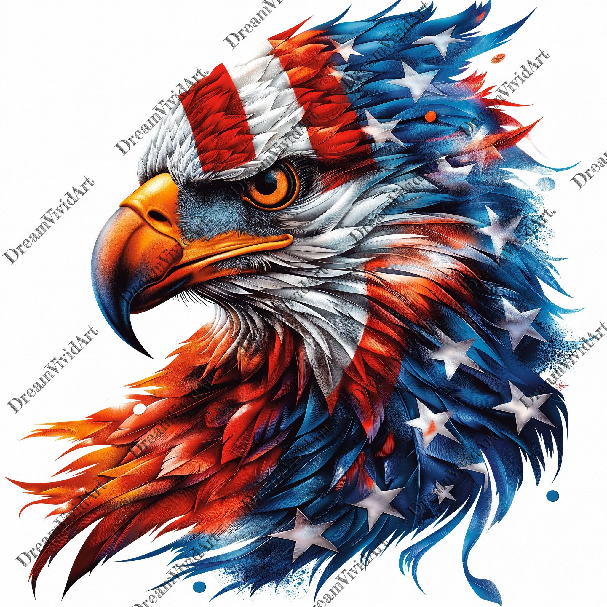 6 Eagles and Flags, Patriotic Eagle Clipart PNG, Digital Graphic ...
