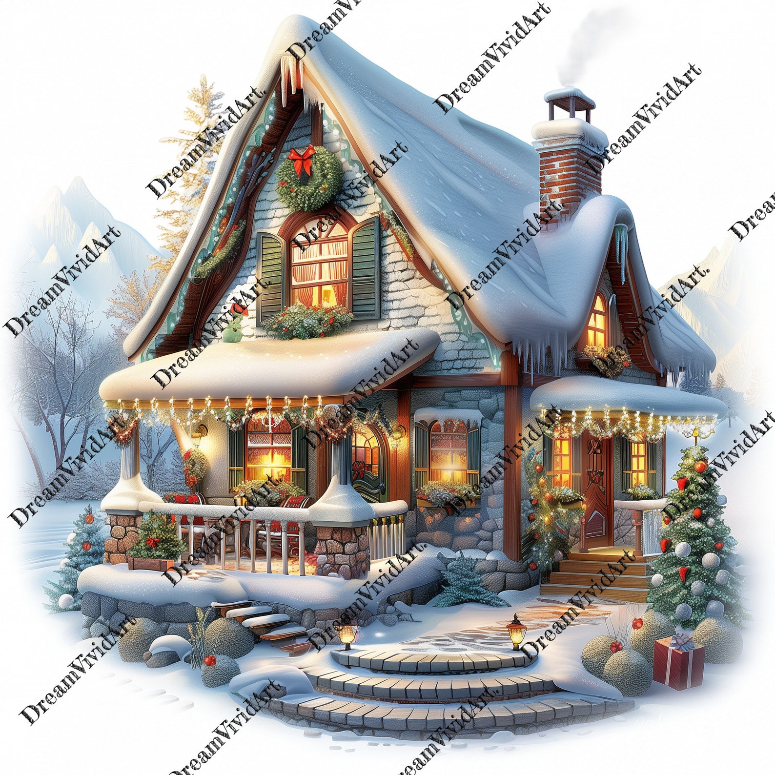 6 Christmas Houses, Christmas Houses PNG, New Year Clipart, Christmas ...
