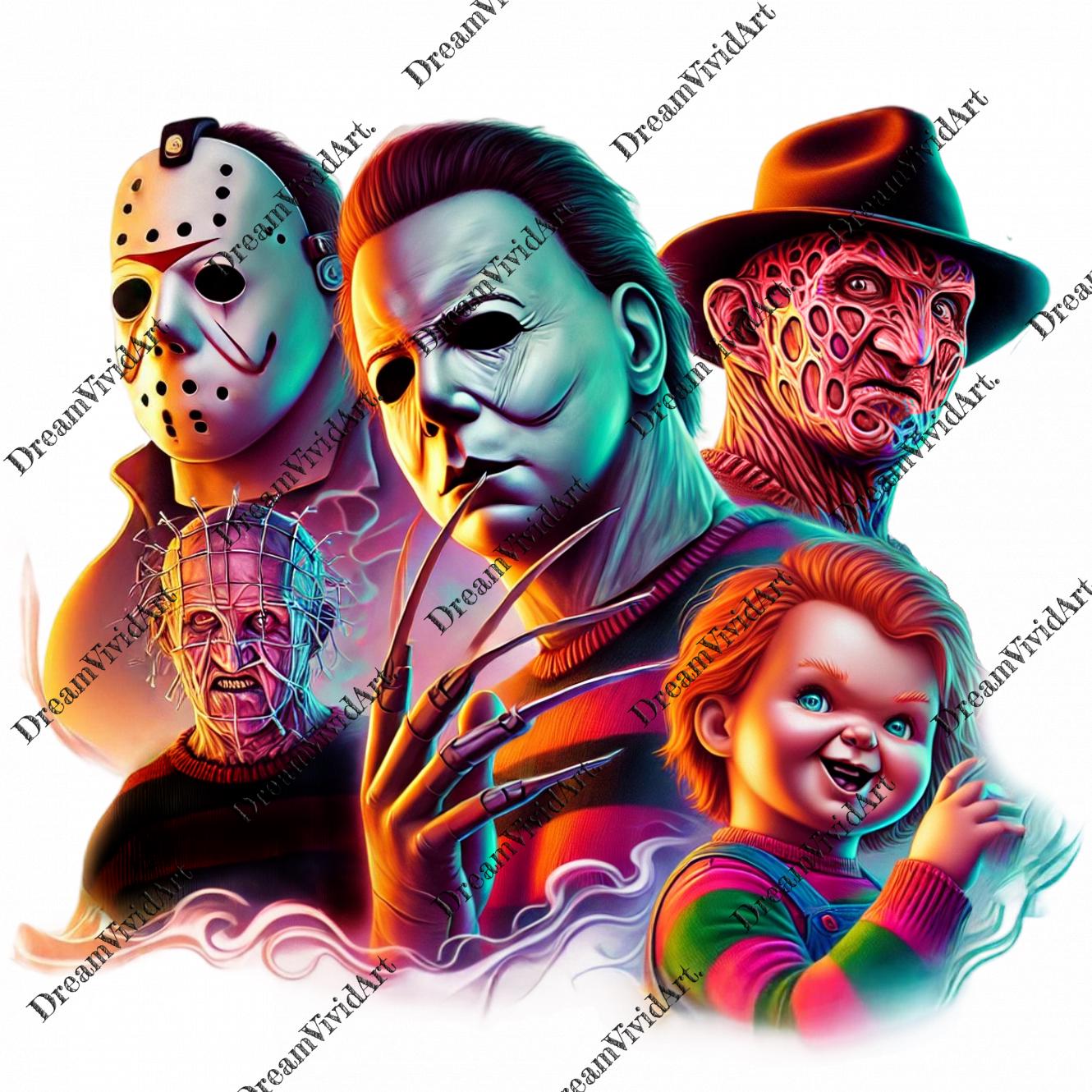 6 Halloween Horror Movies Clipart, Halloween T-shirt, Halloween ...