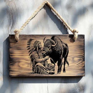 Bundle 4 Native American and Buffalo Vector for Design on Wood, T ...