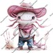 6 Axolotl Cowboy Clipart, Cute Axolotl PNG, Axolotl Cowboy Sublimation ...