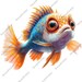 6 Fancy Fish Clipart, Fancy Fish PNG, Digital Graphic, Instant Download ...