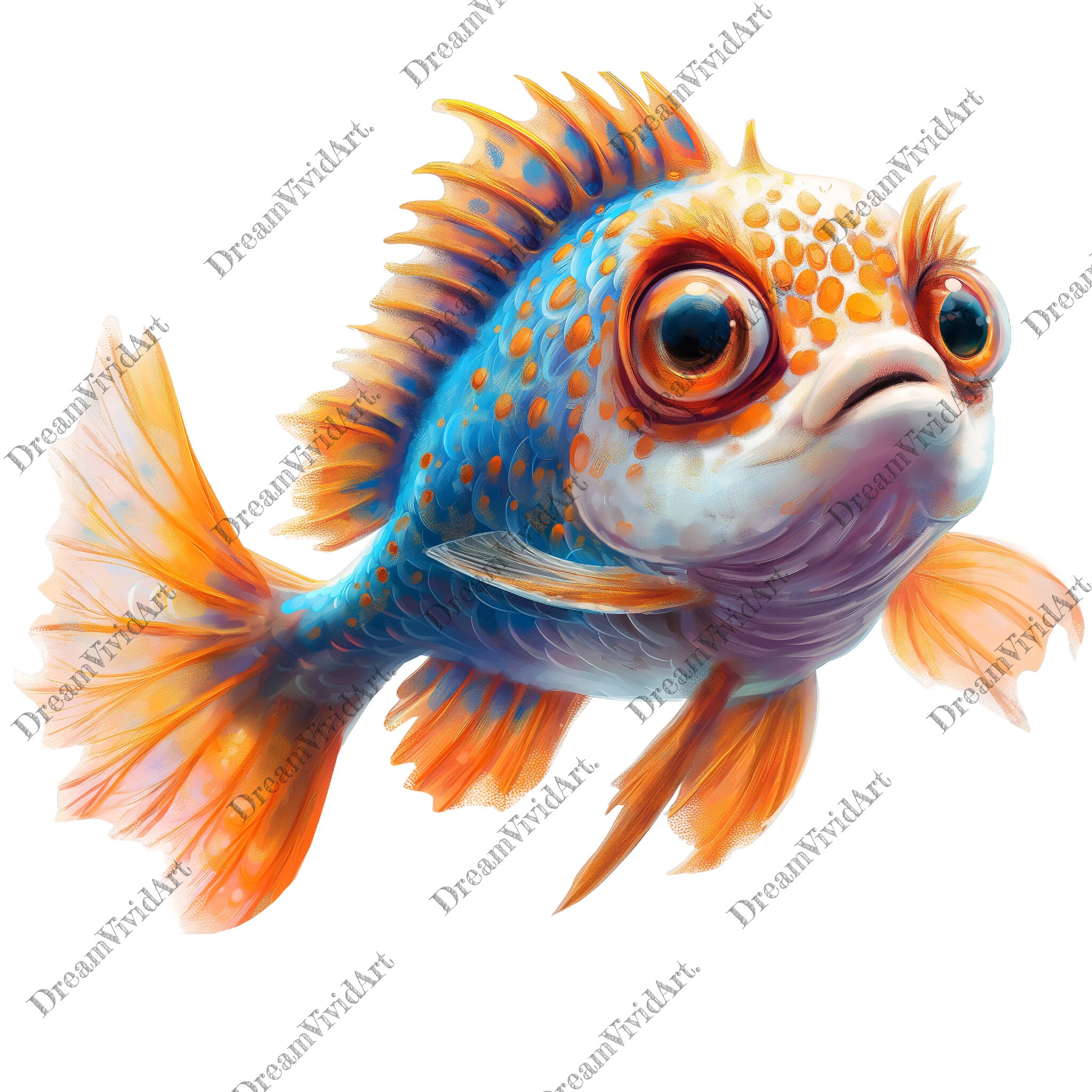 6 Fancy Fish Clipart, Fancy Fish PNG, Digital Graphic, Instant Download ...