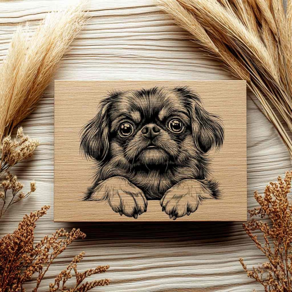 Bundle 4 Pekingese Vector for Design on Wood, T-shirts, Slate, Canvas ...