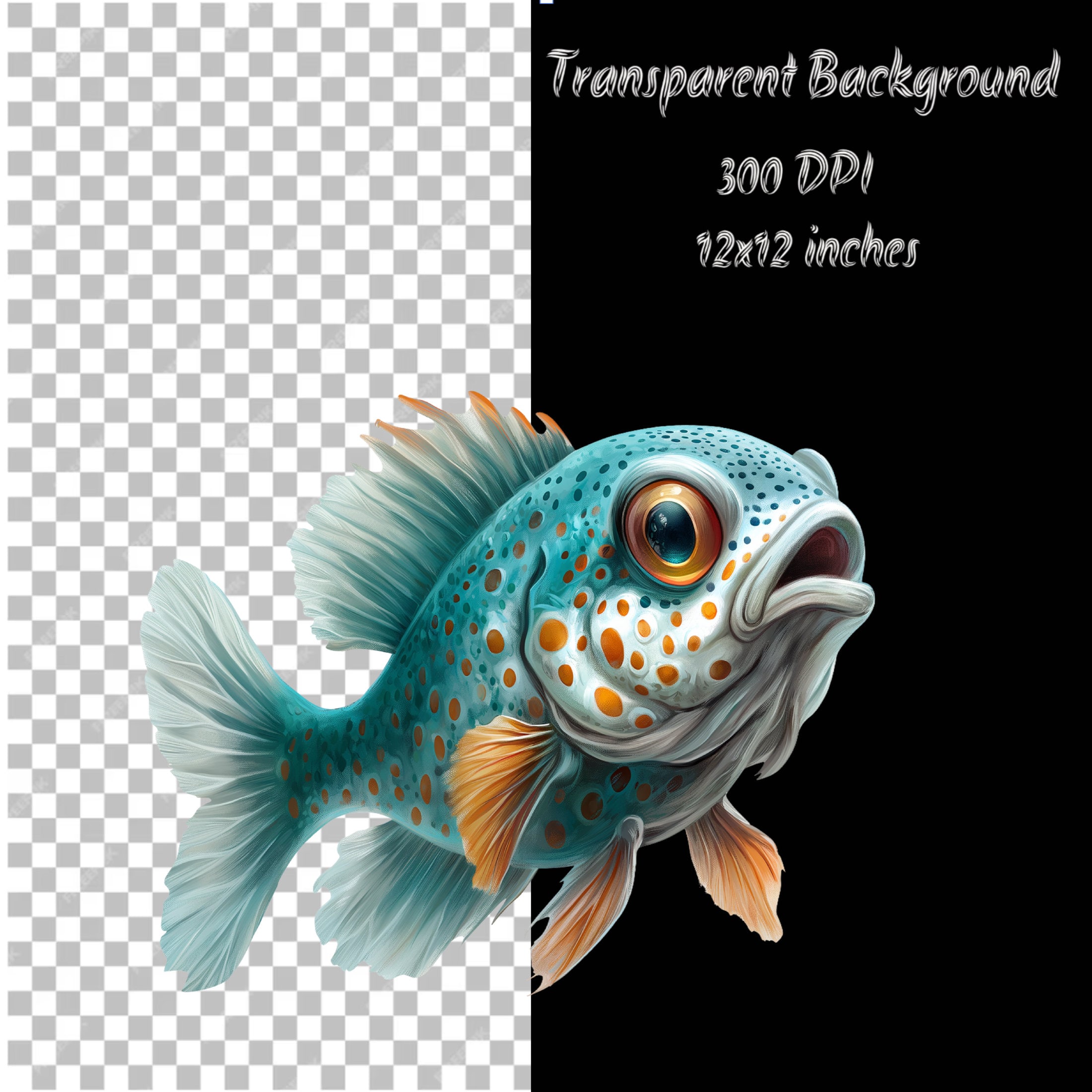6 Fancy Fish Clipart, Fancy Fish PNG, Digital Graphic, Instant Download ...