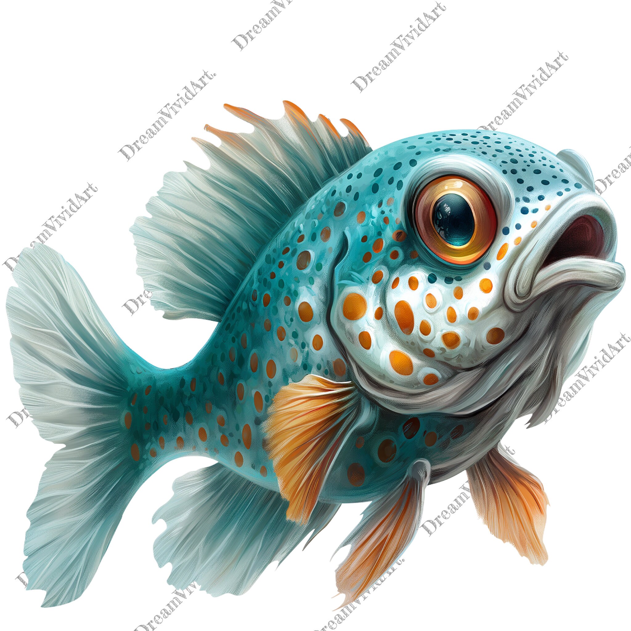 6 Fancy Fish Clipart, Fancy Fish PNG, Digital Graphic, Instant Download ...