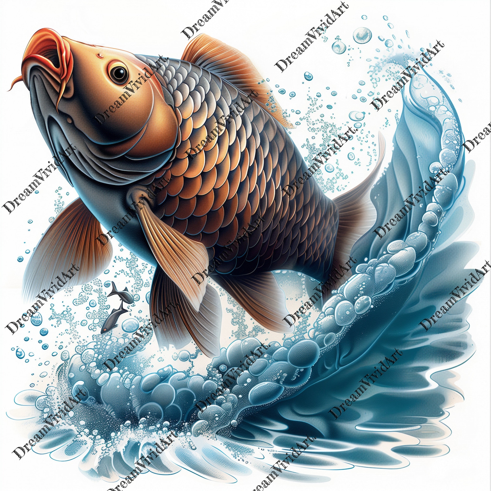 6 Carp Fish Clipart, Carp Clipart PNG, Fishing, Digital Graphic ...