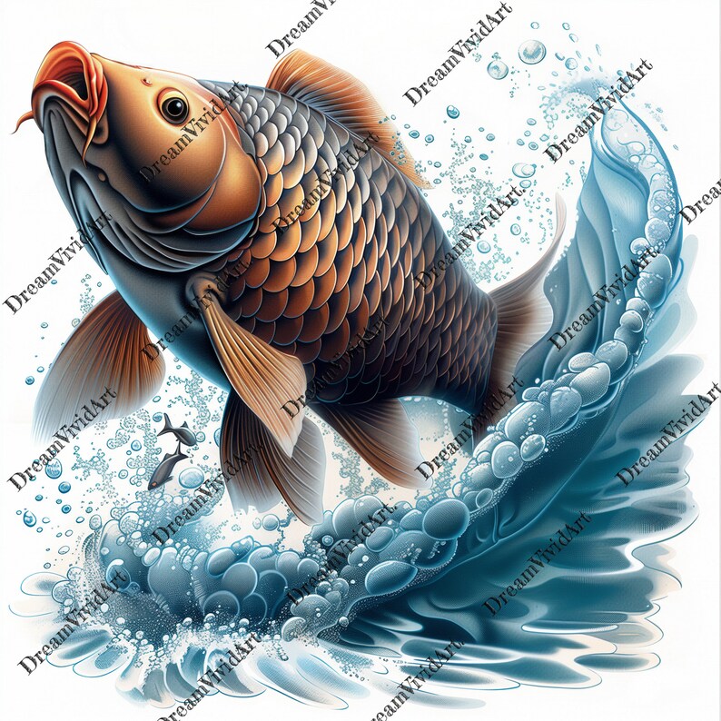 6 Carp Fish Clipart, Carp Clipart PNG, Fishing, Digital Graphic ...