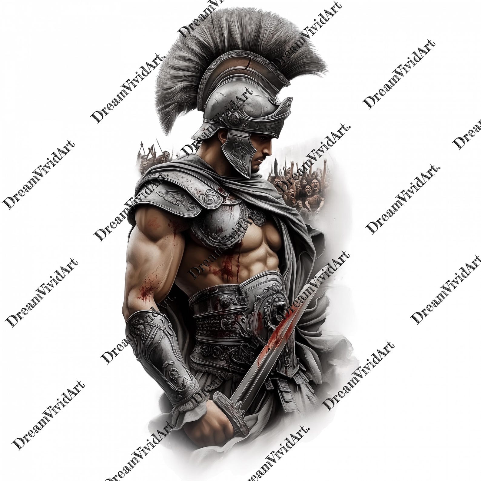 Gladiator Tattoo Design, Digital Clipart, Gladiator Clip Art, Tattoo ...