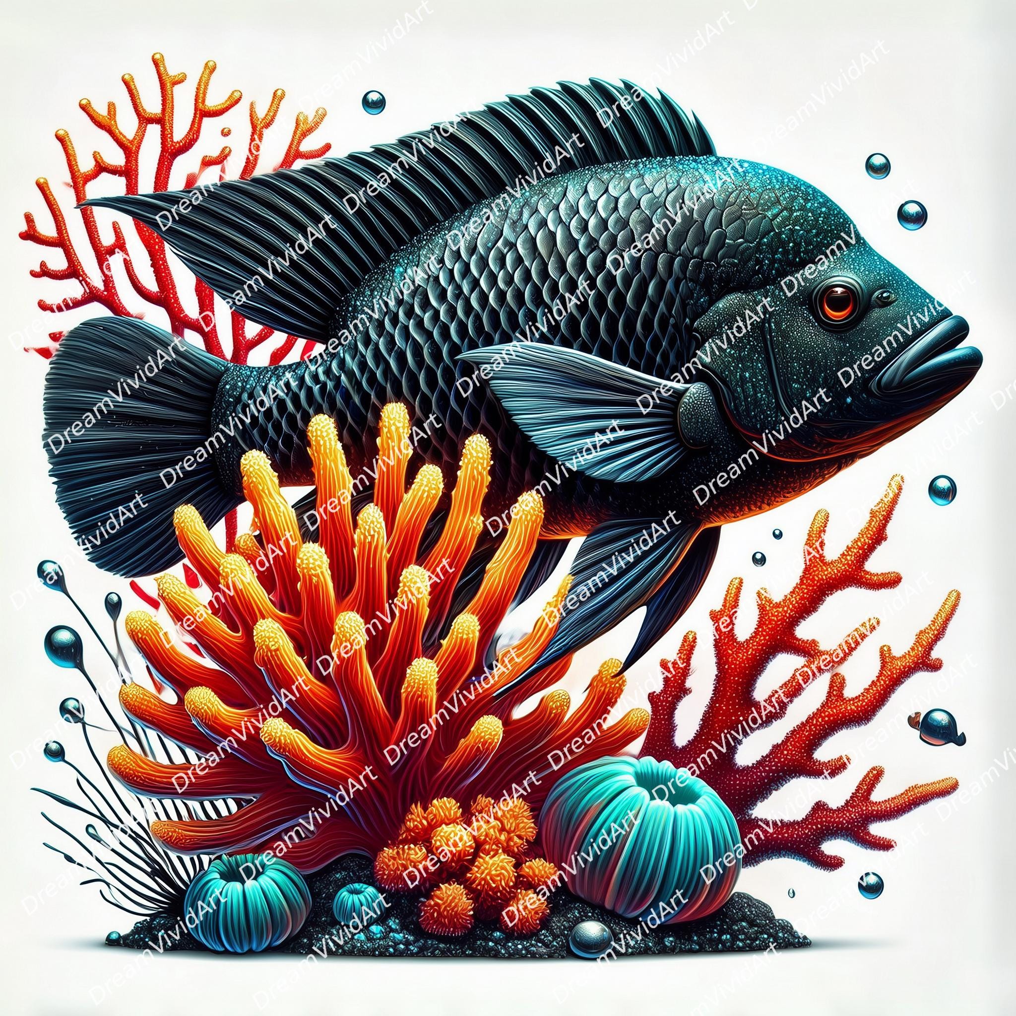 6 Tilapia Fish Clipart, Tilapia Clipart PNG, Fishing, Digital Graphic ...