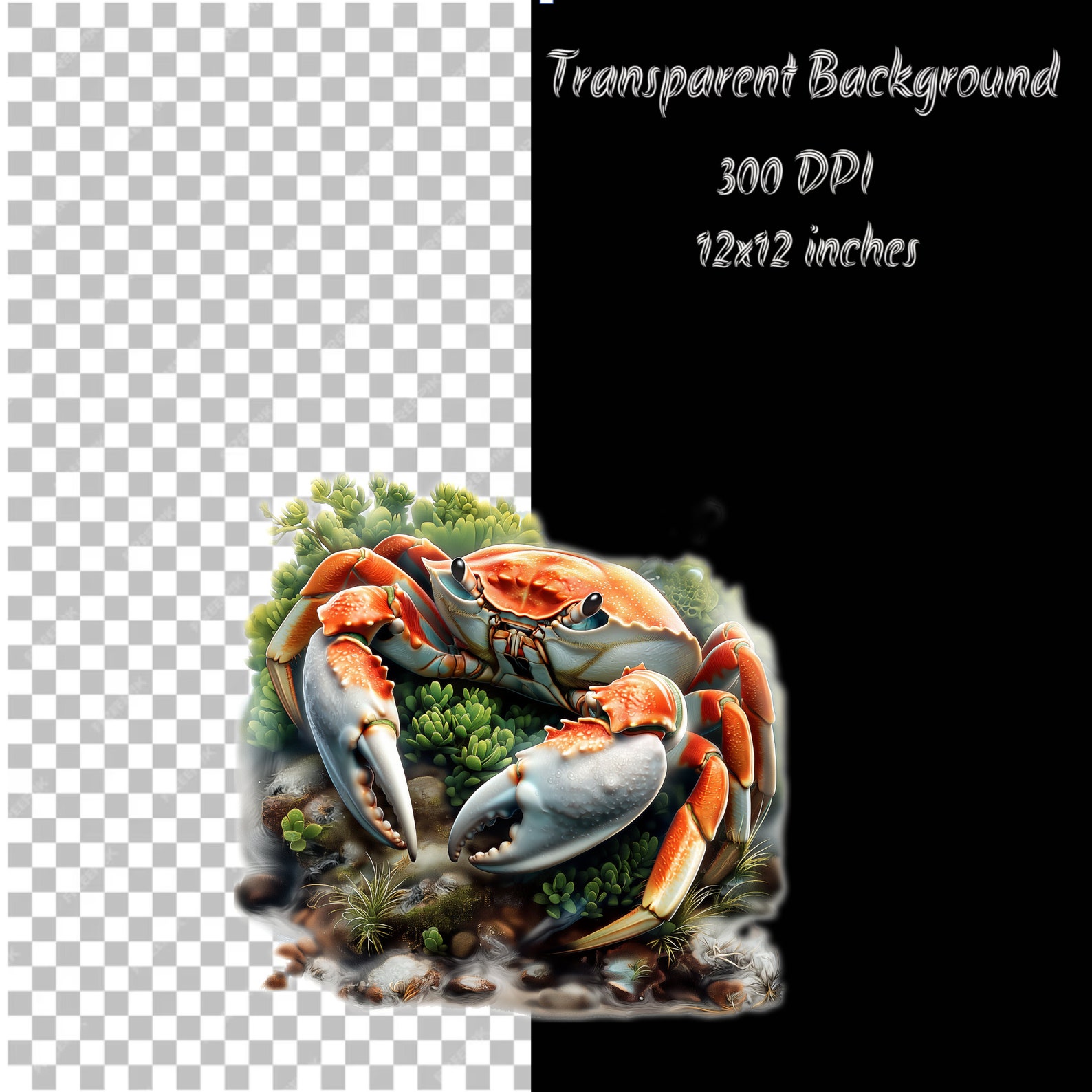 6 Crabs Clipart, Crab Clipart PNG, Fishing, Digital Graphic, Instant ...
