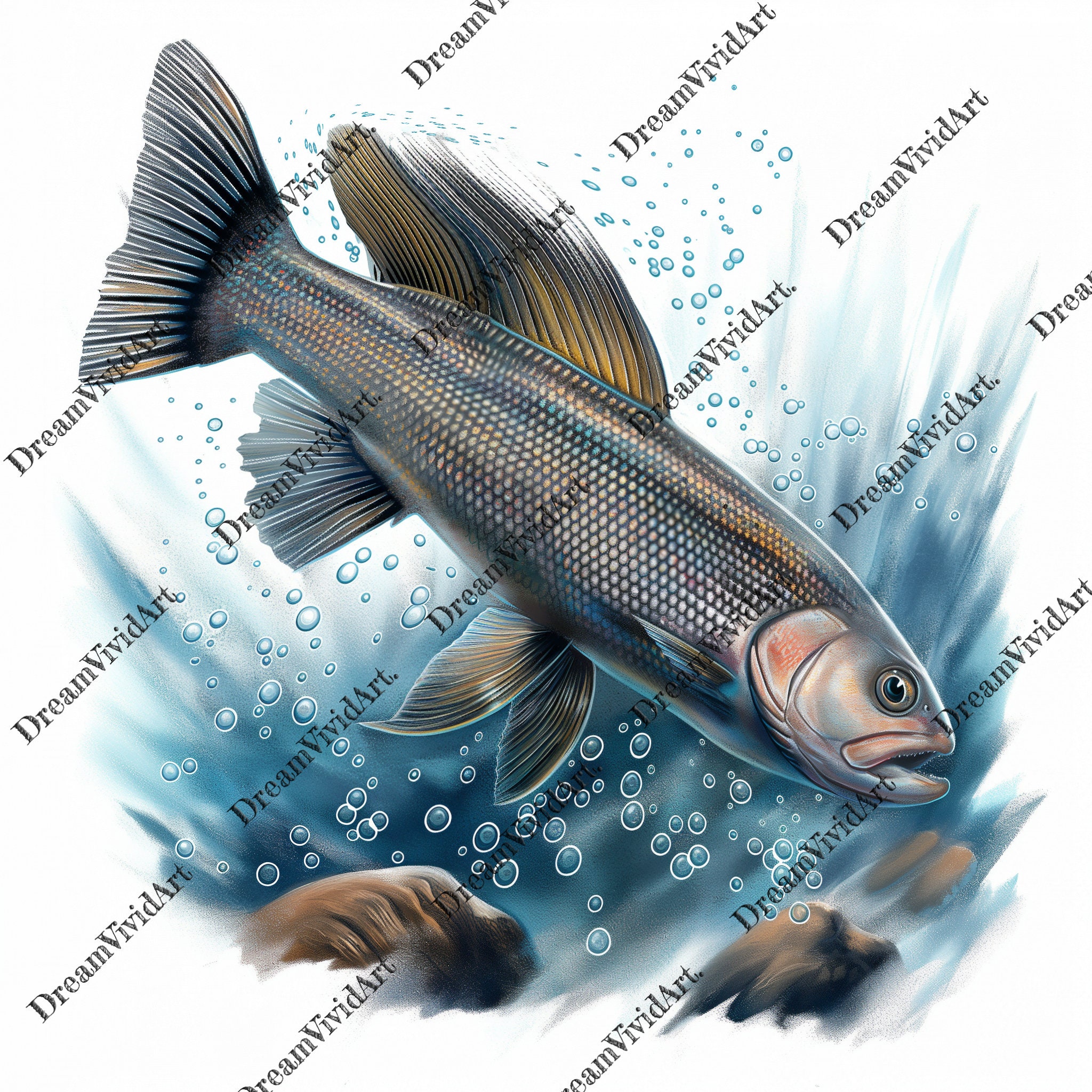 6 Grayling Fish Clipart, Grayling Clipart PNG, Fishing, Digital Graphic ...