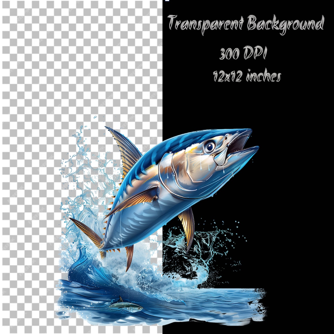 6 Tuna Fish Clipart, Tuna Clipart PNG, Fishing, Digital Graphic ...