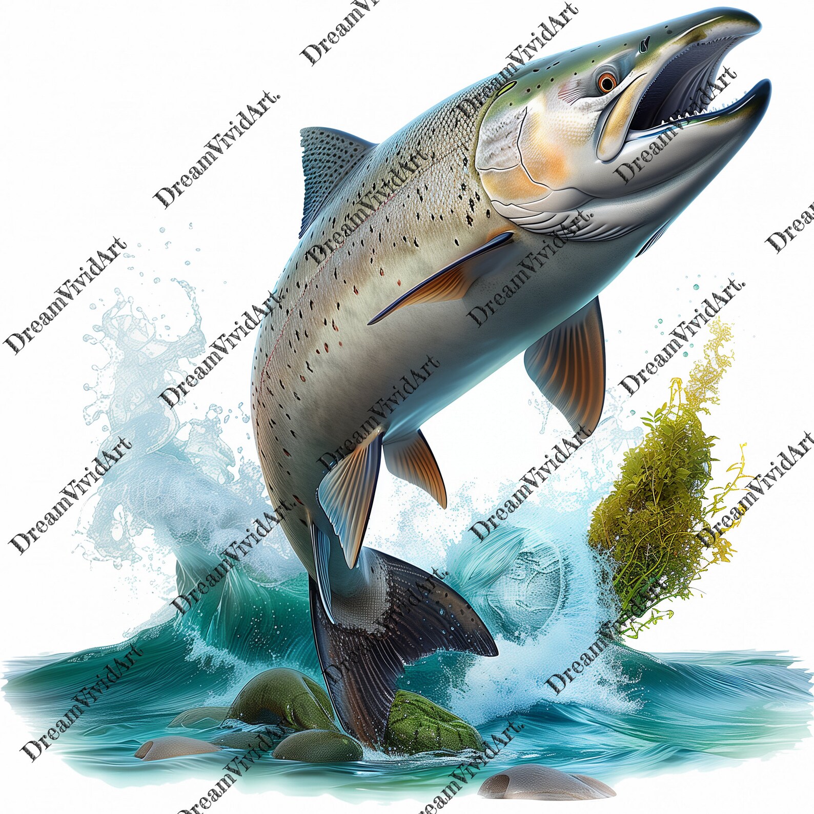 6 Сhinook Salmon Clipart, Chinook Salmon PNG, Fishing, Digital Graphic ...