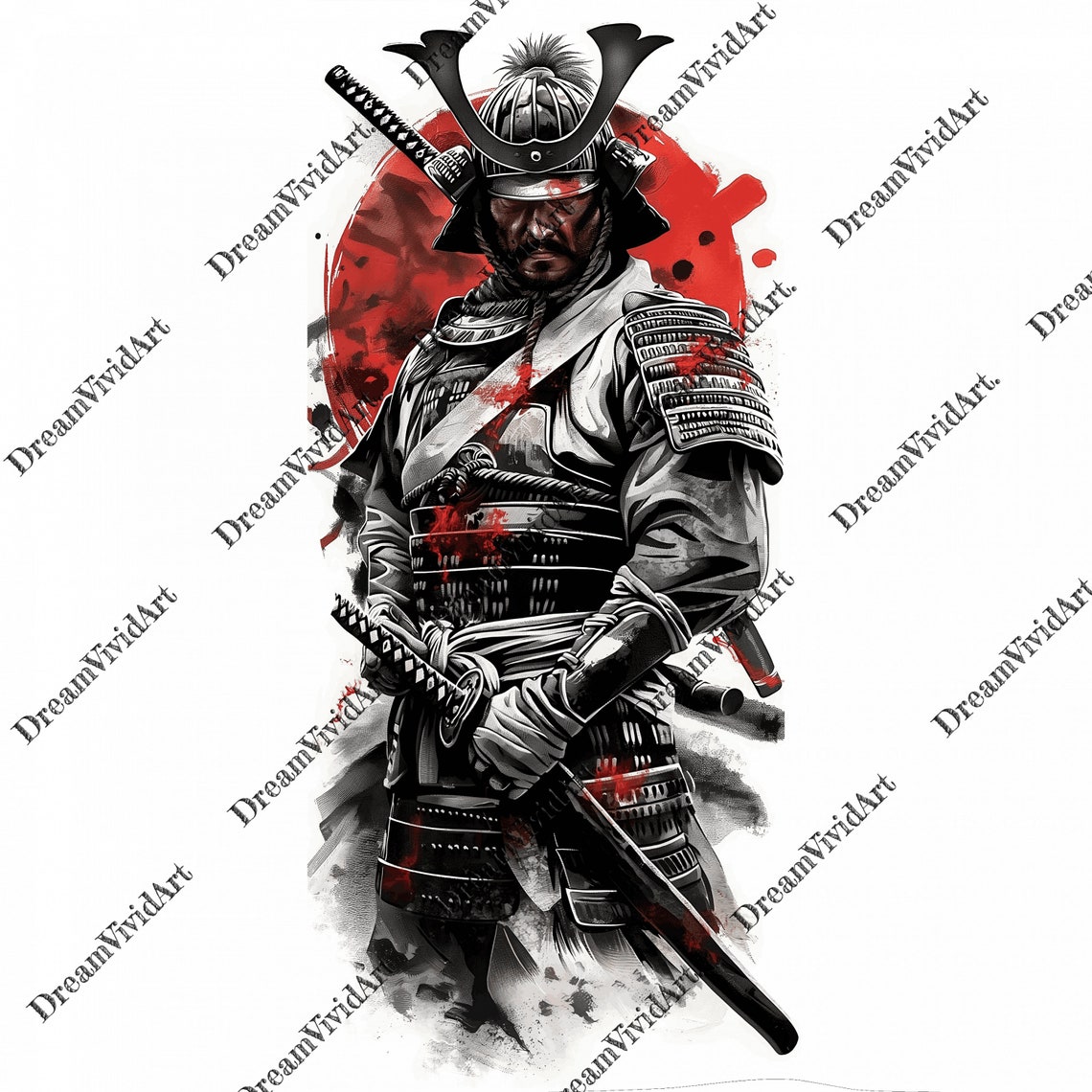 Samurai Tattoo Design, Digital Clipart, Samurai Clip Art, Tattoo ...