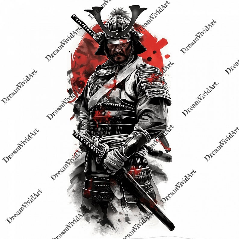 Samurai Tattoo Design, Digital Clipart, Samurai Clip Art, Tattoo ...
