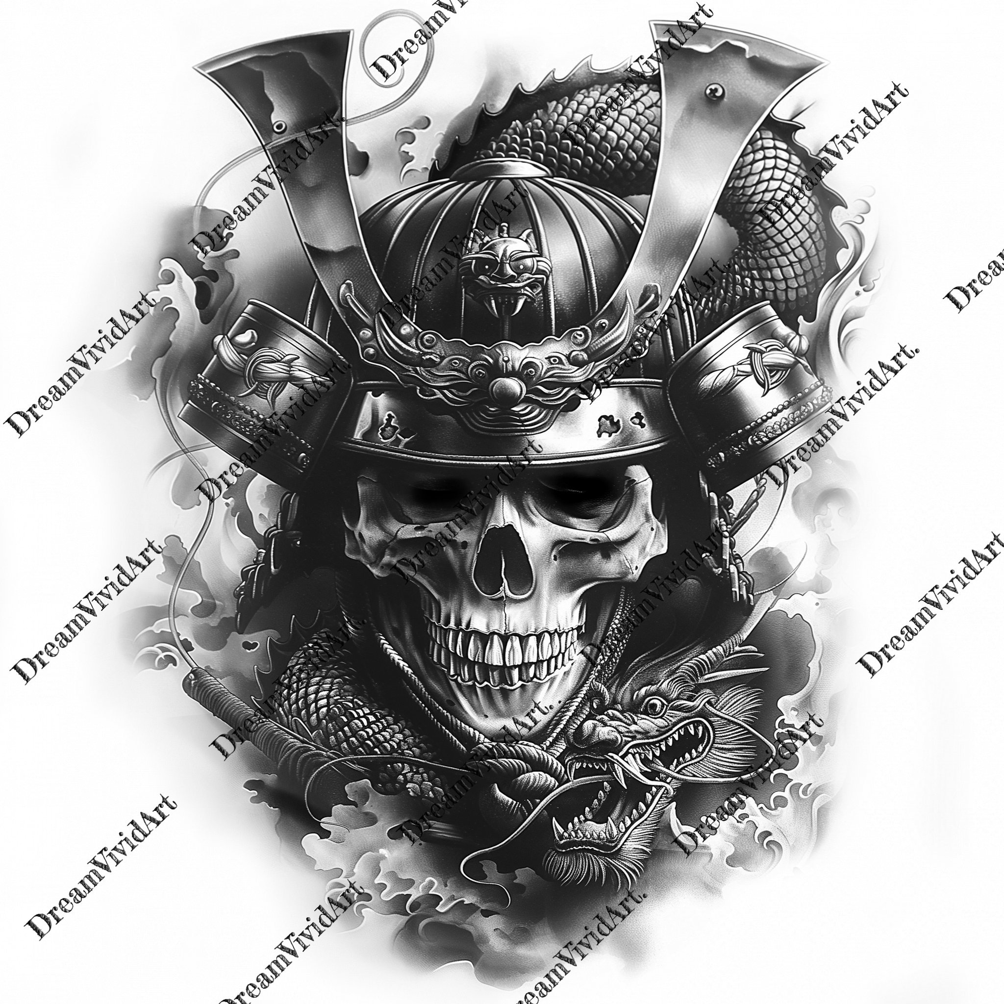 Samurai Tattoo Design, Digital Clipart, Samurai Clip Art, Tattoo ...