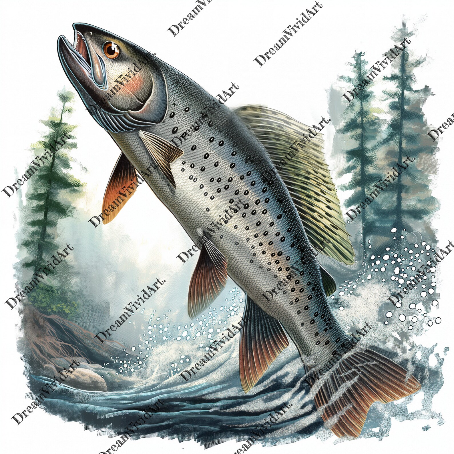 6 Grayling Fish Clipart, Grayling Clipart PNG, Fishing, Digital Graphic ...