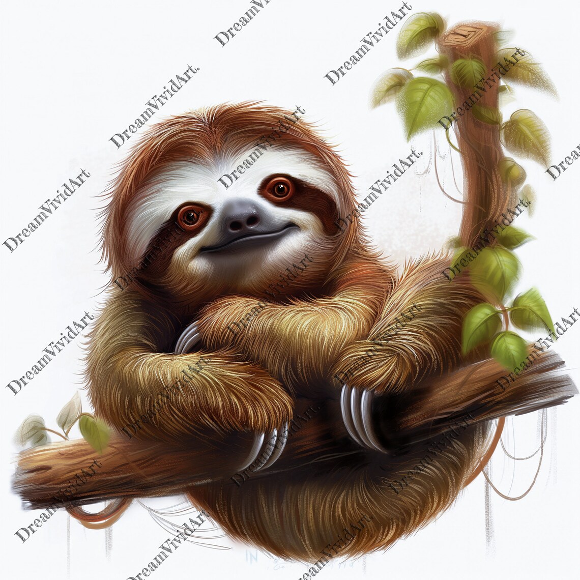6 Сute Little Sloth, Sloth Clipart PNG, Digital Graphic, Instant ...