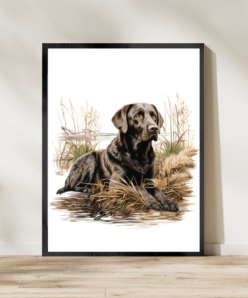 6 Labrador Hunting Dog Clipart: Black Retriever Digital Graphics for ...