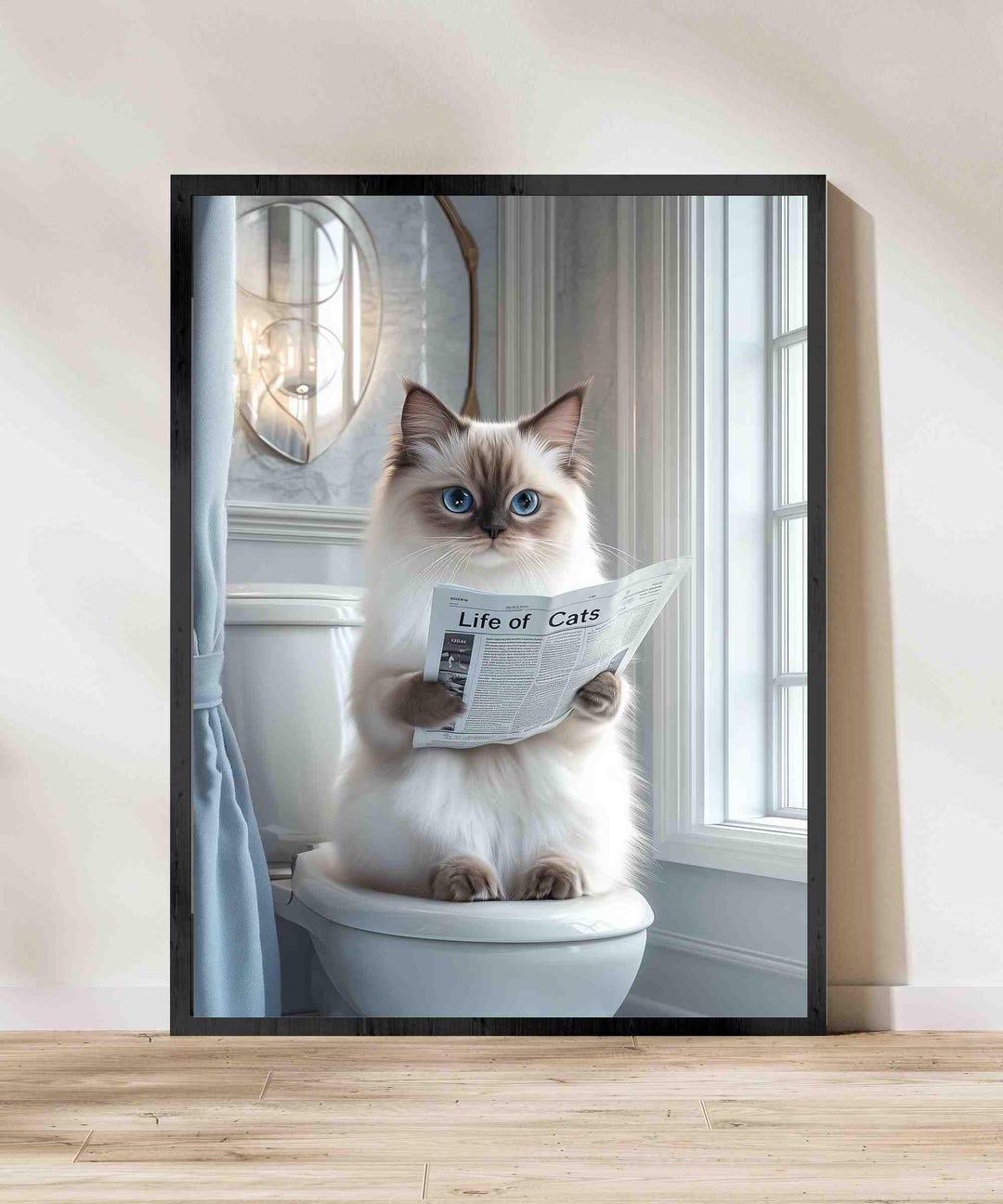 Buy Ragdoll Cat Wall Art, Funny Bathroom Decor, Ragdoll Cat in Toilet ...