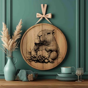Bundle 4 Capybara Wine and Cheese, Vector for Design on Wood, T-shirts ...