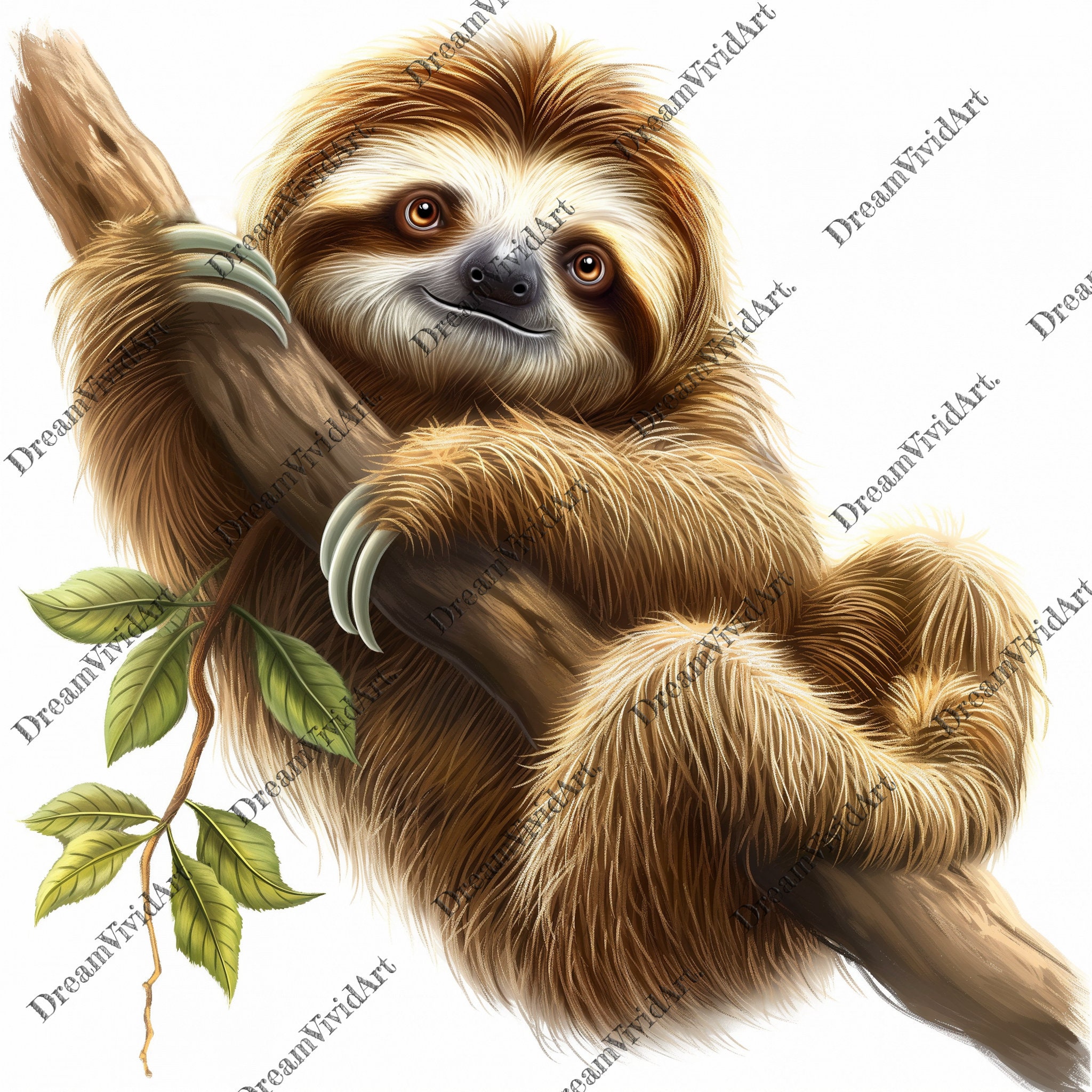 6 Сute Little Sloth, Sloth Clipart PNG, Digital Graphic, Instant ...