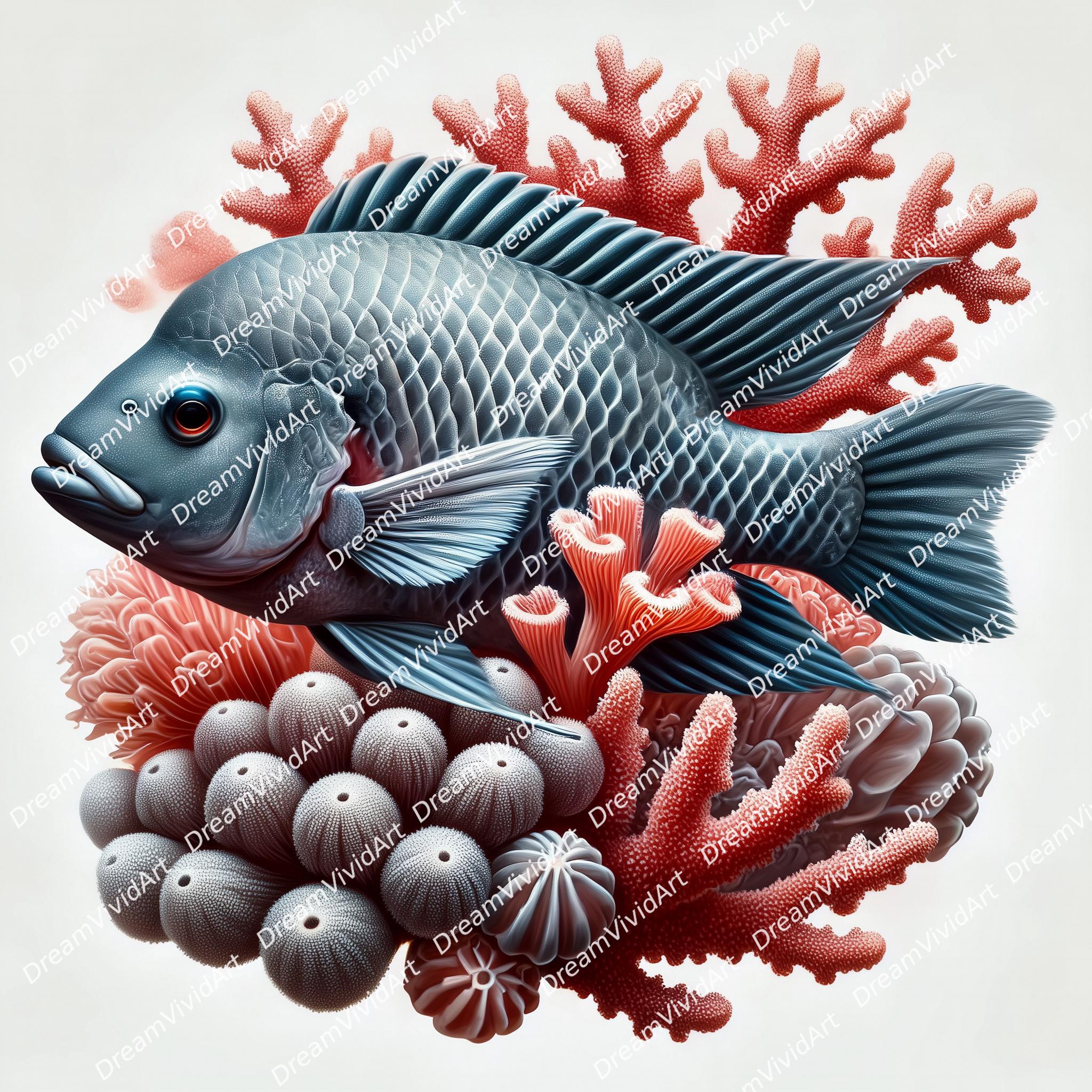 6 Tilapia Fish Clipart, Tilapia Clipart PNG, Fishing, Digital Graphic ...