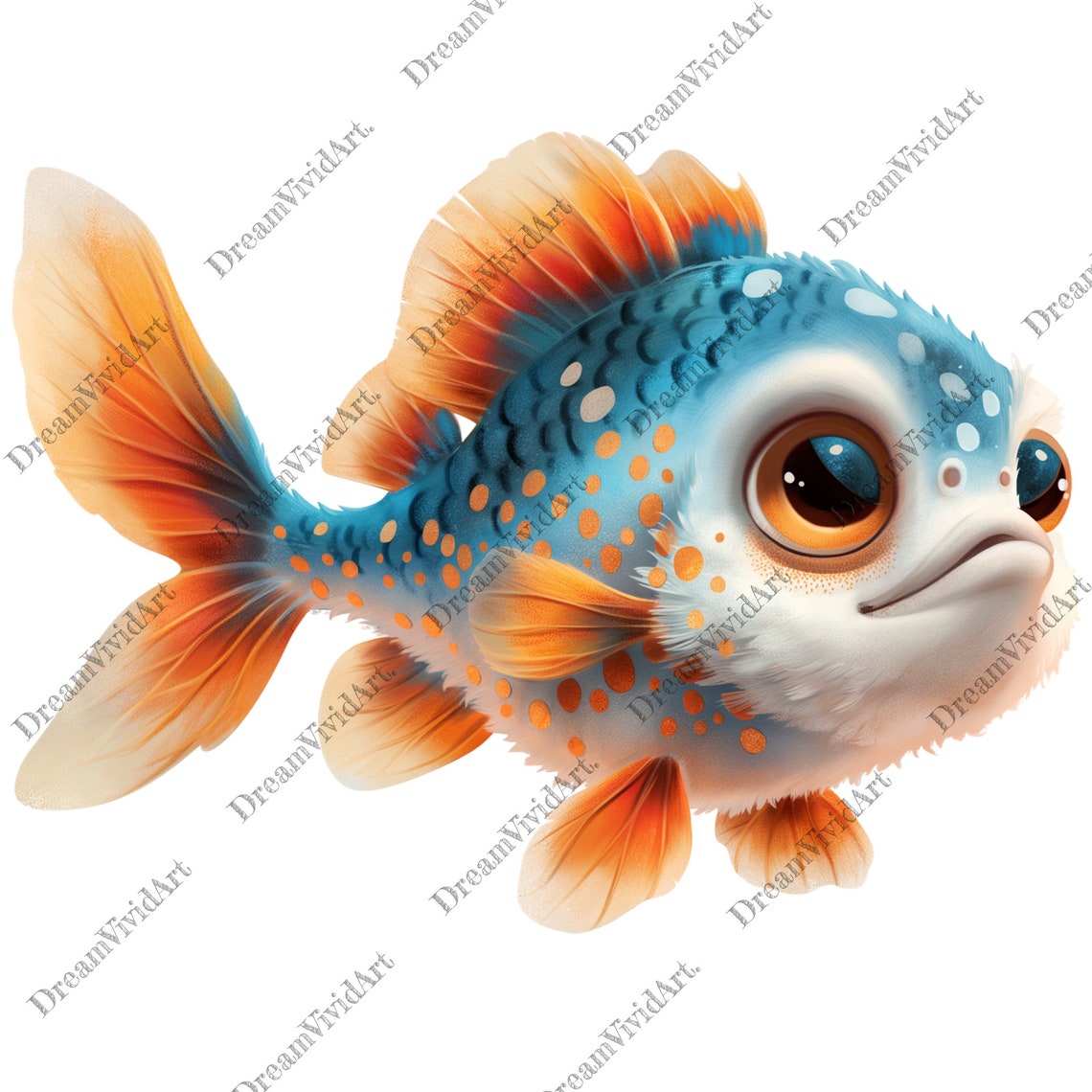 6 Fancy Fish Clipart, Fancy Fish PNG, Digital Graphic, Instant Download ...