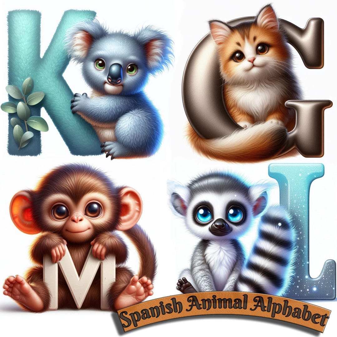 27 Spanish Animal Alphabet Cards - A-Z Letters, Printable Abcs ...