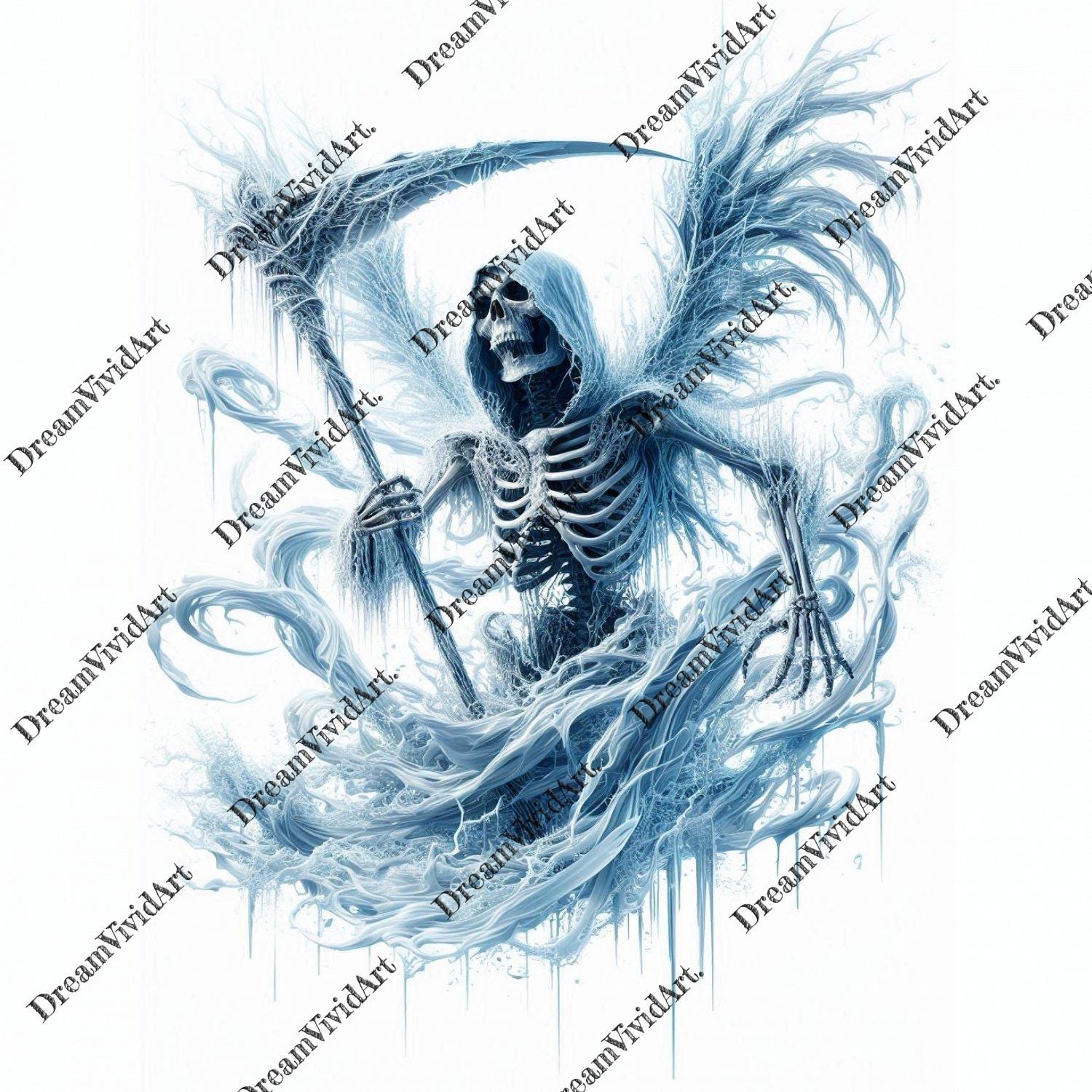 6 Halloween Icy Reaper Clipart: Digital Graphics for T-shirts ...